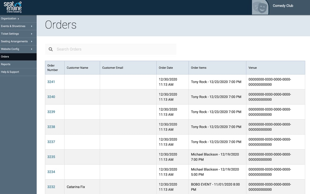 Admin Order Search